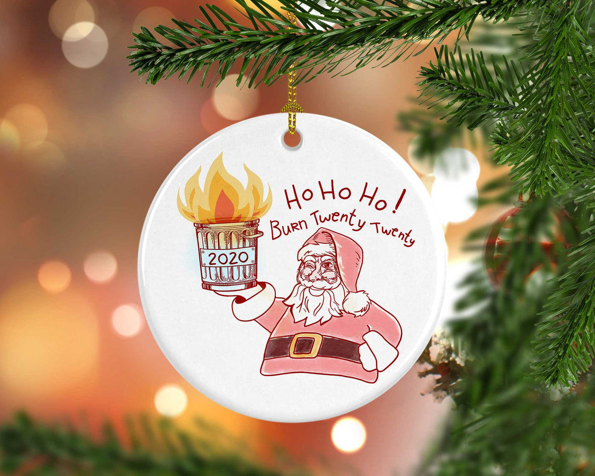 Santa Claus Burn 2020 Ceramic Ornaments, Christmas Ornament 2020, Funn ...